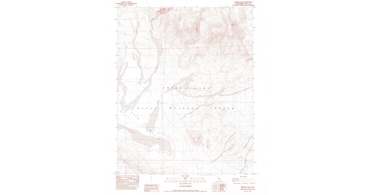 1982 Map of Airport Lake, Inyo County, CA — High-Res | Pastmaps