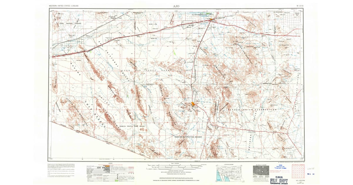 1950s Maps of Ajo, AZ | Pastmaps