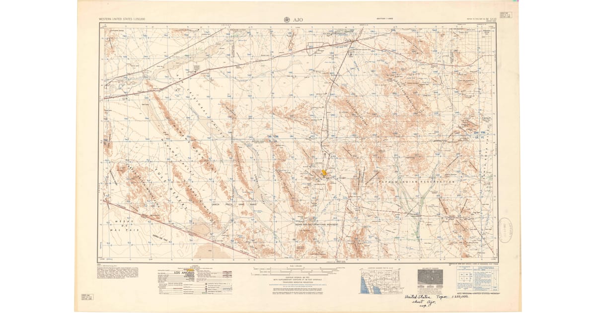 1957 Map of Ajo, AZ — High-Res | Pastmaps