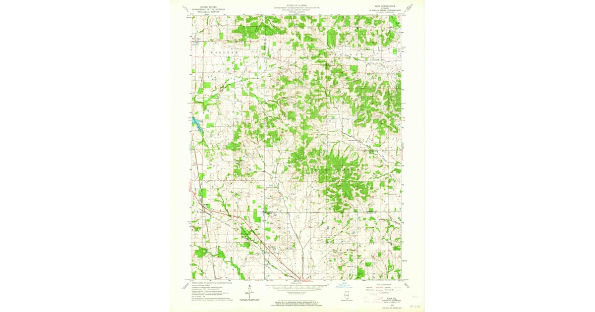 1963 Map of Akin, Hamilton County, IL — High-Res | Pastmaps