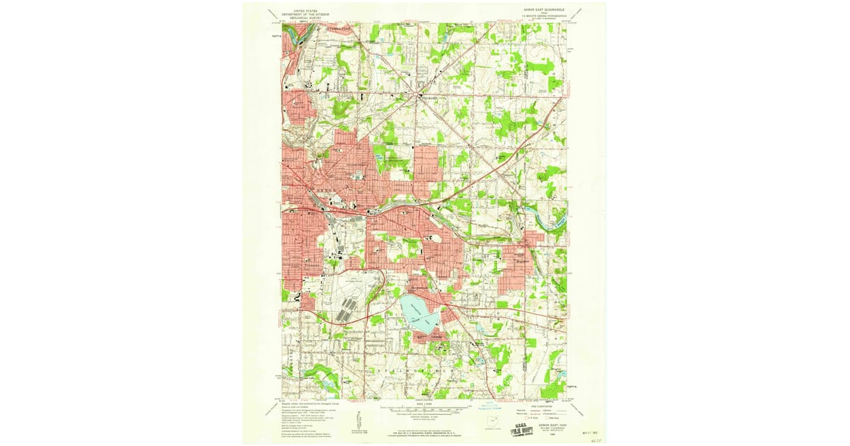 1958 Map of Akron East, Summit County, OH — High-Res | Pastmaps