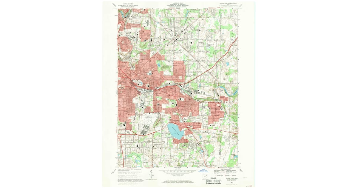 1967 Map of Akron East, Summit County, OH — High-Res | Pastmaps