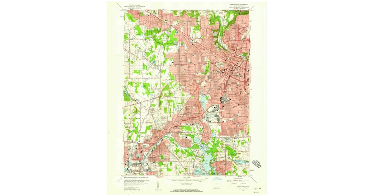 1958 Map of Akron West, Summit County, OH — High-Res | Pastmaps