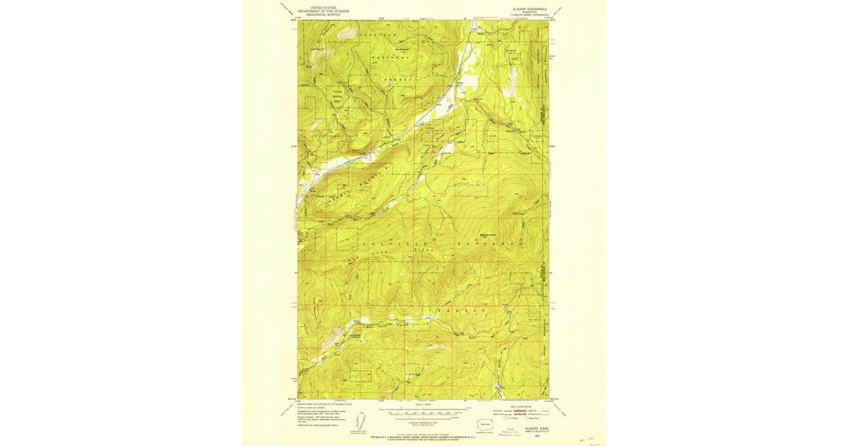 1952 Map of Aladdin, Stevens County, WA — High-Res | Pastmaps