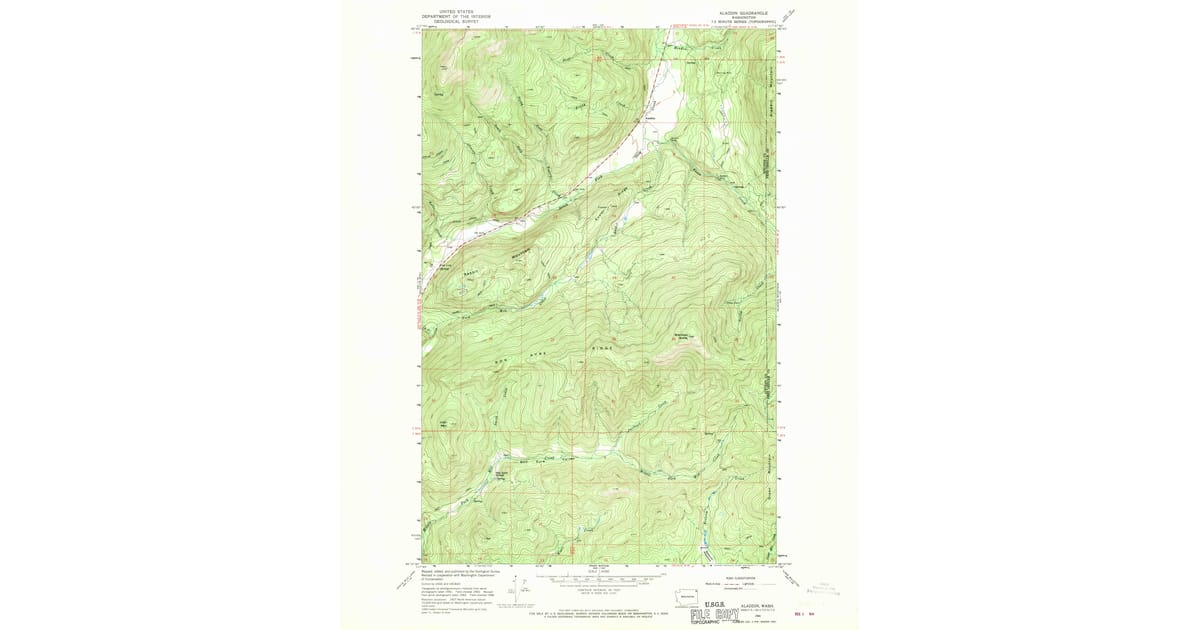 1966 Map of Aladdin, Stevens County, WA — High-Res | Pastmaps