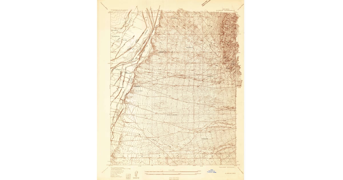 1934 Map of Alameda, Bernalillo County, NM — High-Res | Pastmaps