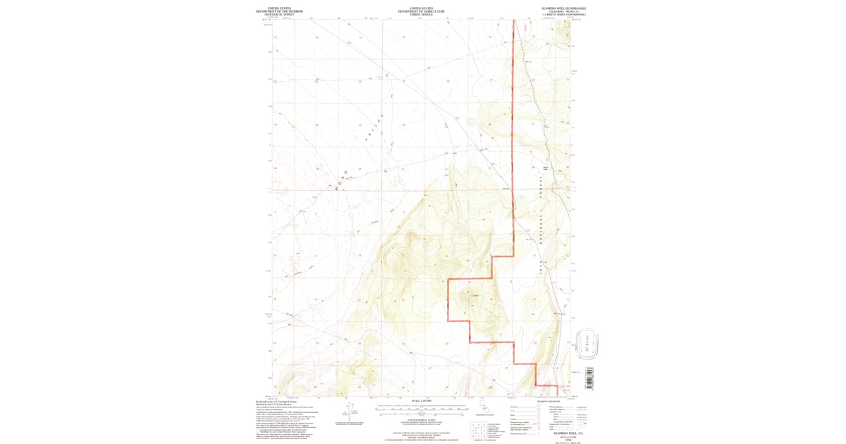 1994 Map of Alameda Well, Mono County, CA — High-Res | Pastmaps
