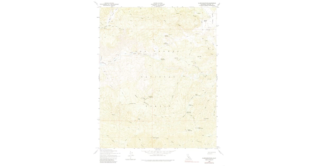1958 Map of Alamo Mountain, Ventura County, CA — High-Res | Pastmaps