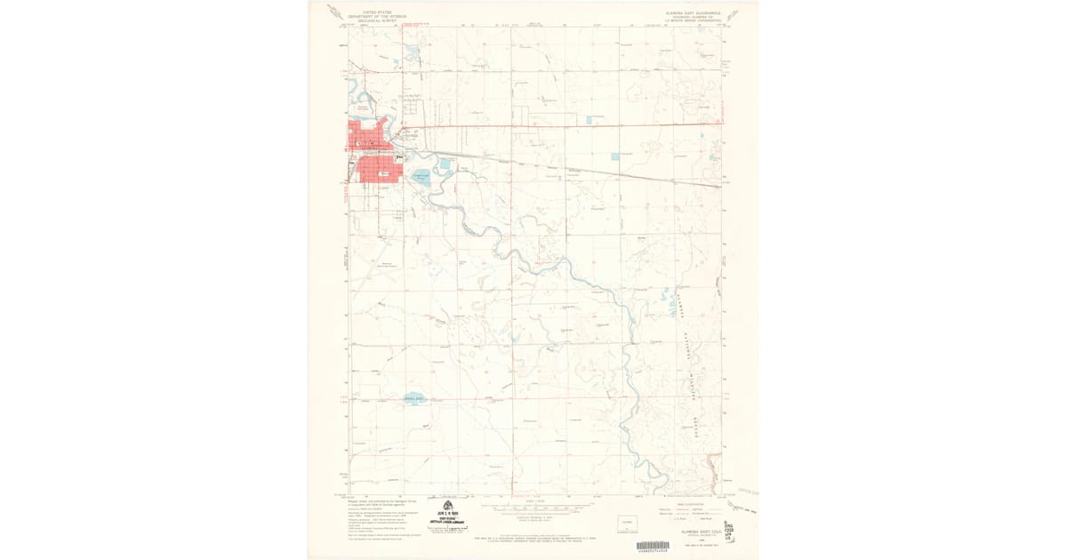 1966 Map of Alamosa East, CO — High-Res | Pastmaps