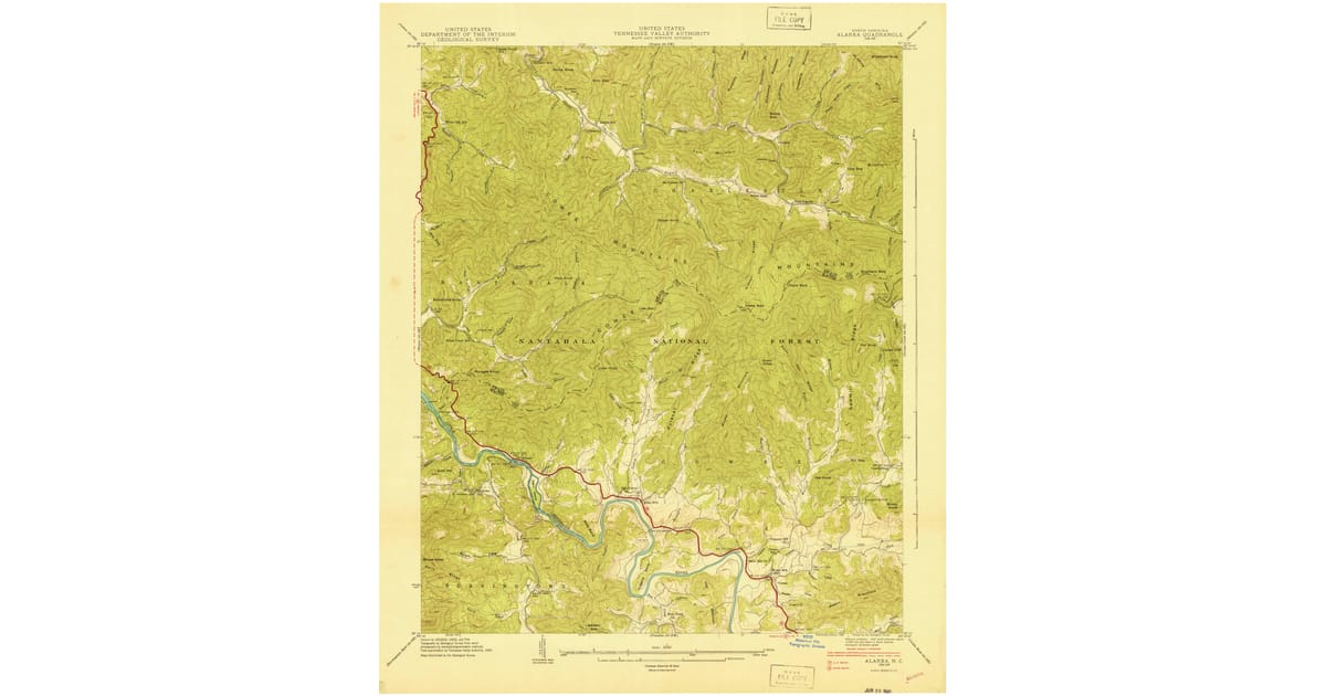 1941 Map of Alarka, Swain County, NC — High-Res | Pastmaps