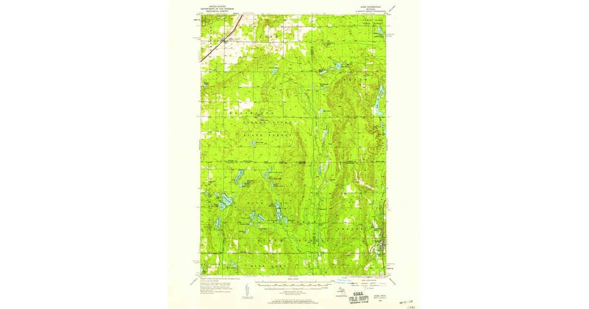 1956 Map of Alba, MI — High-Res | Pastmaps