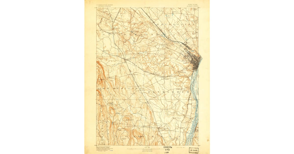 Old Maps of New Scotland, NY for Hiking & Exploration | Pastmaps