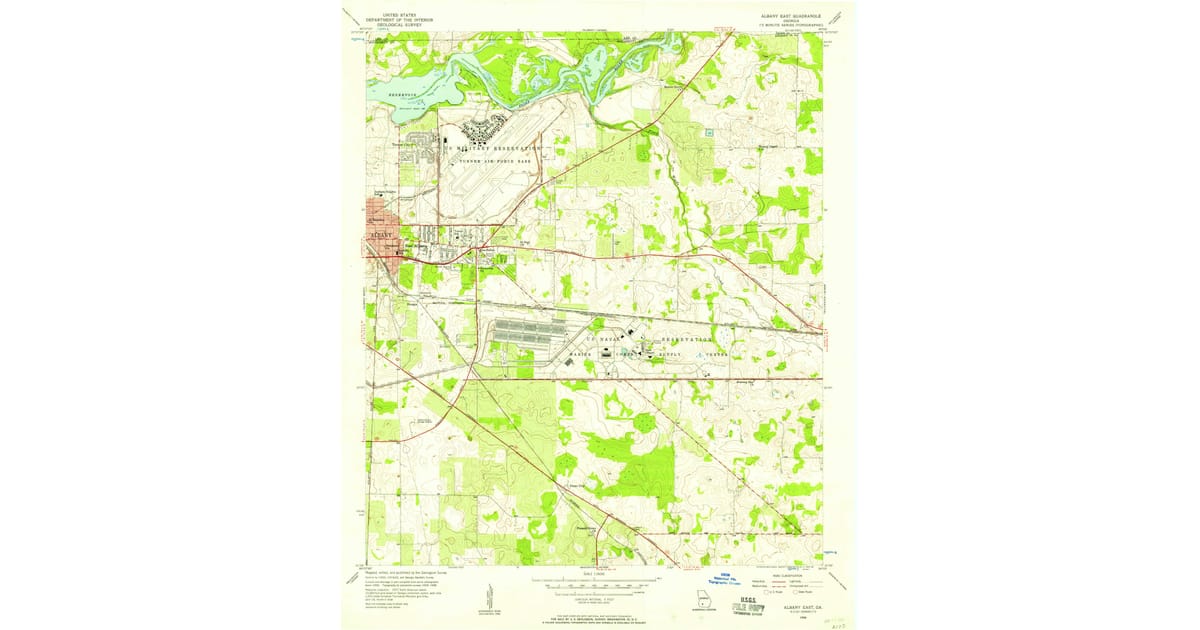 1956 Map of Albany East, Dougherty County, GA — High-Res | Pastmaps