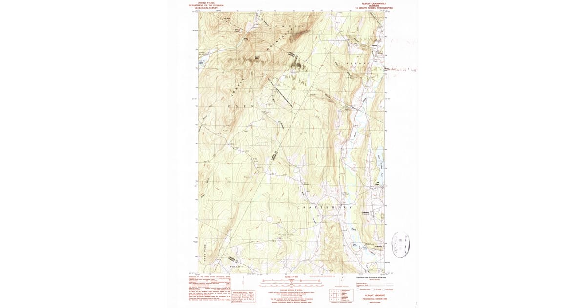 1986 Map of Albany, Orleans County, VT — High-Res | Pastmaps