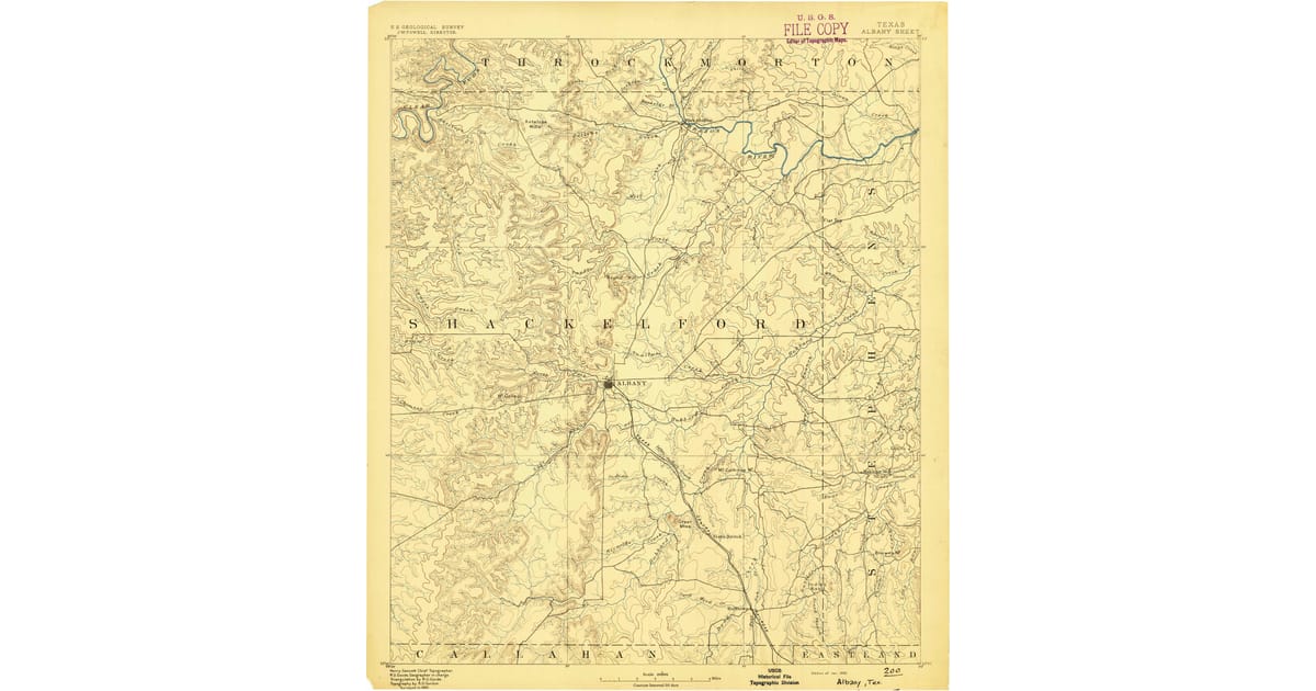 1892 Map of Albany, TX — High-Res | Pastmaps