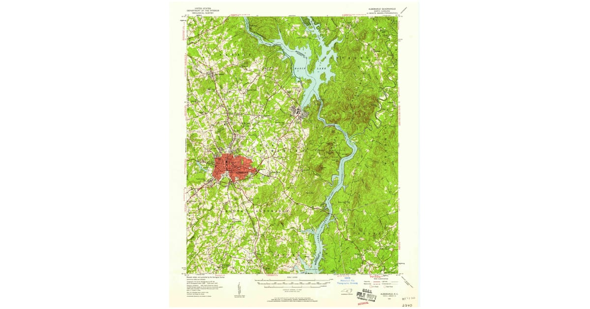 1957 Map of Albemarle, NC — High-Res | Pastmaps