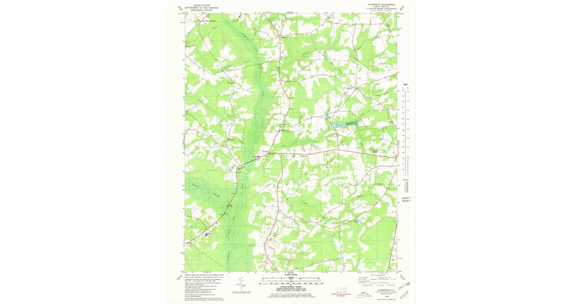 1980 Map of Albertson, Duplin County, NC — High-Res | Pastmaps