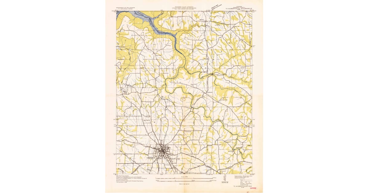 1936 Map of Albertville, AL — High-Res | Pastmaps