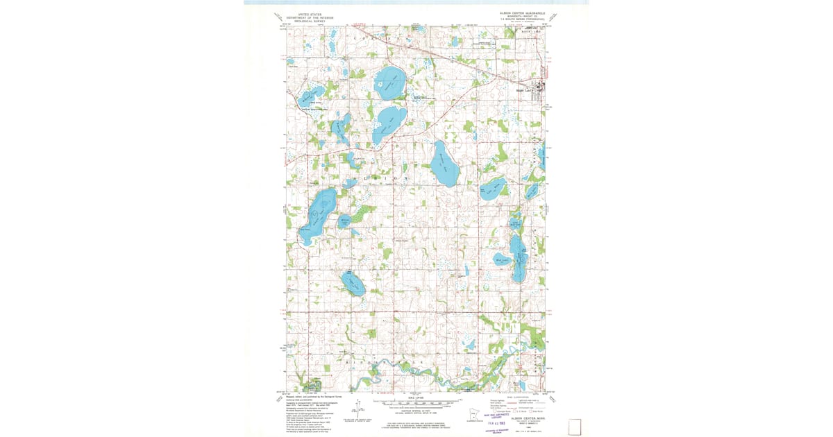 1982 Map of Albion Center, Wright County, MN — High-Res | Pastmaps