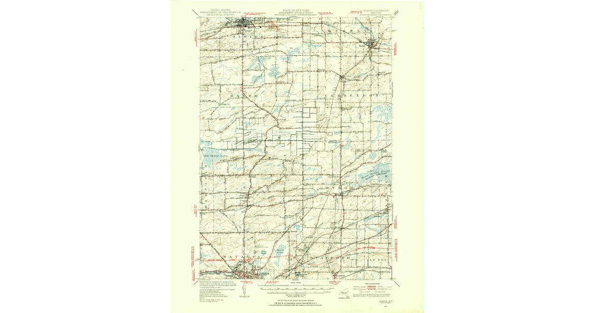 1950 Map of Albion, NY — High-Res, 1956 Print #2 | Pastmaps