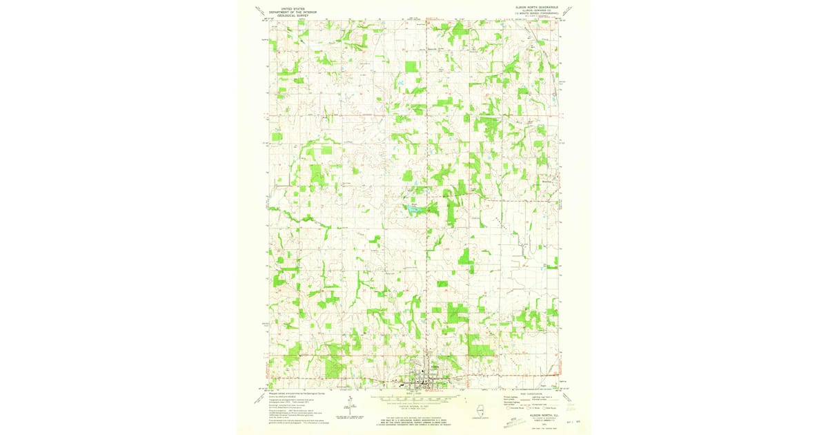 1971 Map of Albion North, Edwards County, IL — High-Res | Pastmaps