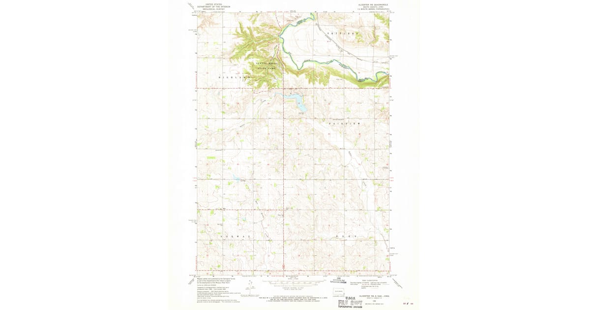 1968 Map of Alcester NE, Lincoln County, SD — High-Res | Pastmaps