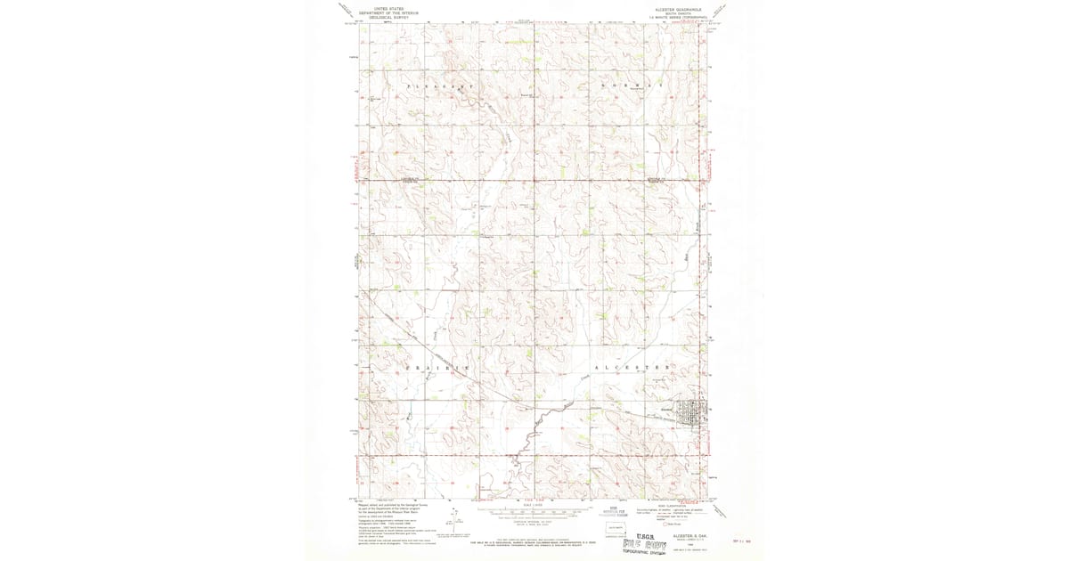 1968 Map of Alcester, SD — High-Res | Pastmaps
