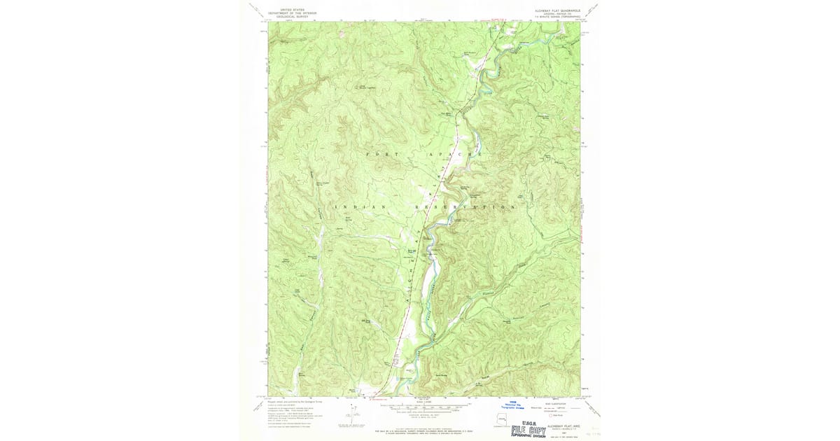 1967 Map of Alchesay Flat, Navajo County, AZ — High-Res | Pastmaps