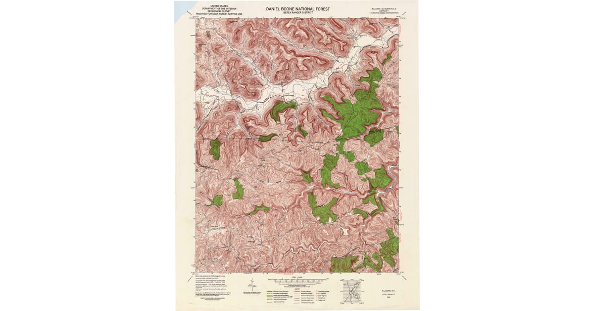 1952 Map of Alcorn, Jackson County, KY — High-Res | Pastmaps