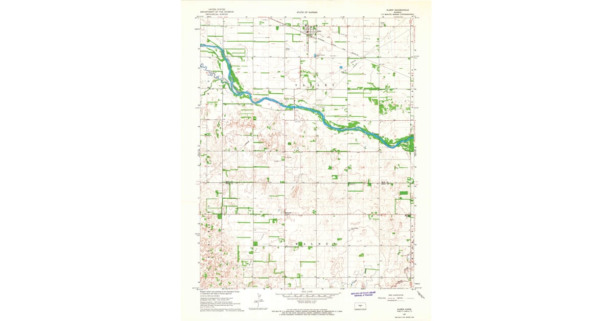 1967 Map of Alden, KS — High-Res | Pastmaps