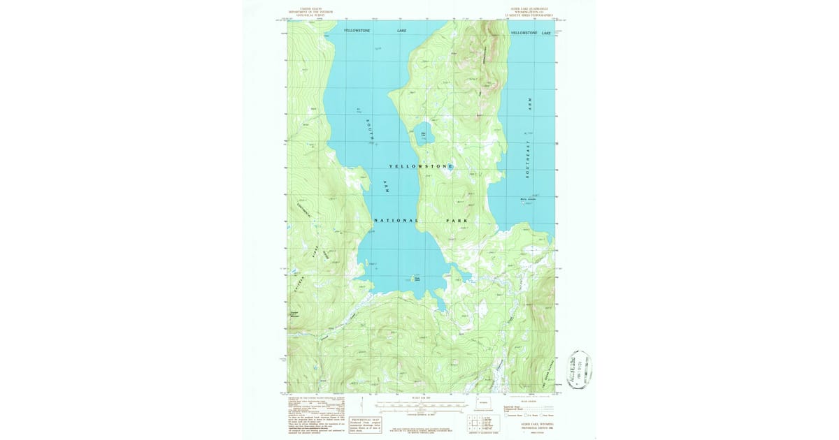 1986 Map of Alder Lake, Teton County, WY — High-Res | Pastmaps
