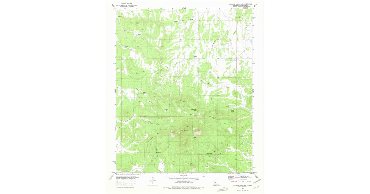 1981 Map of Alegres Mountain, Catron County, NM — High-Res | Pastmaps