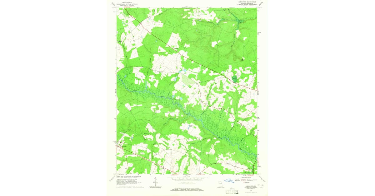 1964 Map of Alexander, Burke County, GA — High-Res | Pastmaps