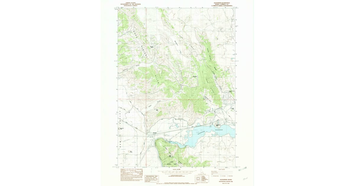 1982 Map of Alexander, Caribou County, ID — High-Res | Pastmaps