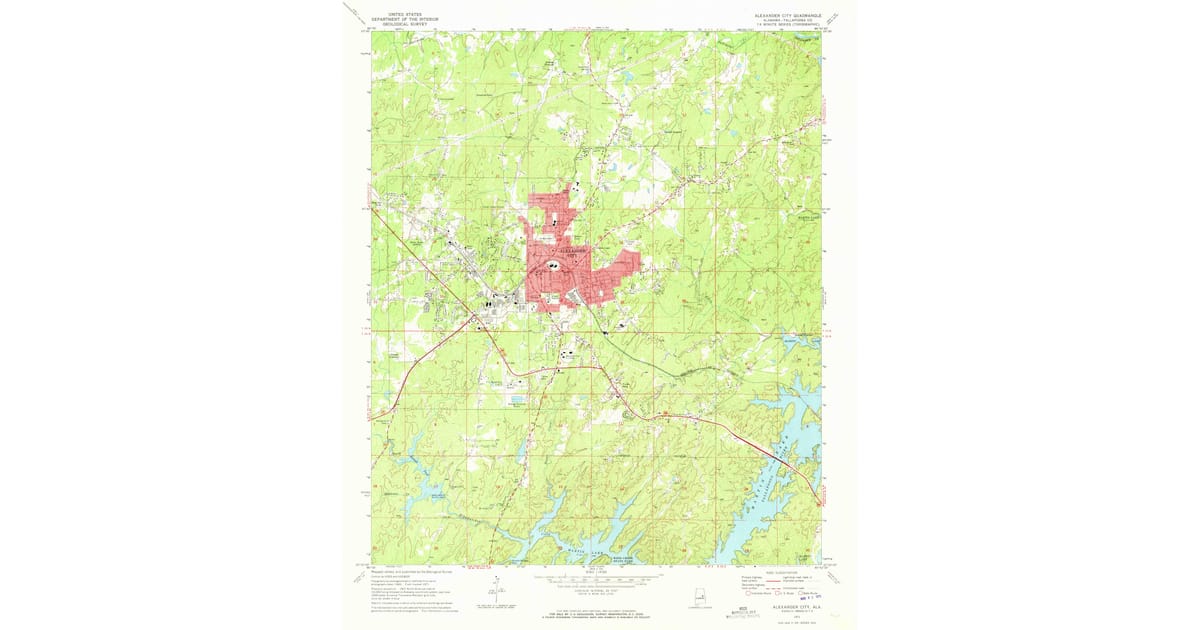 1971 Map of Alexander City, AL — High-Res | Pastmaps