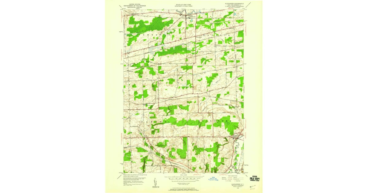 1949 Map of Alexander, Genesee County, NY — High-Res | Pastmaps