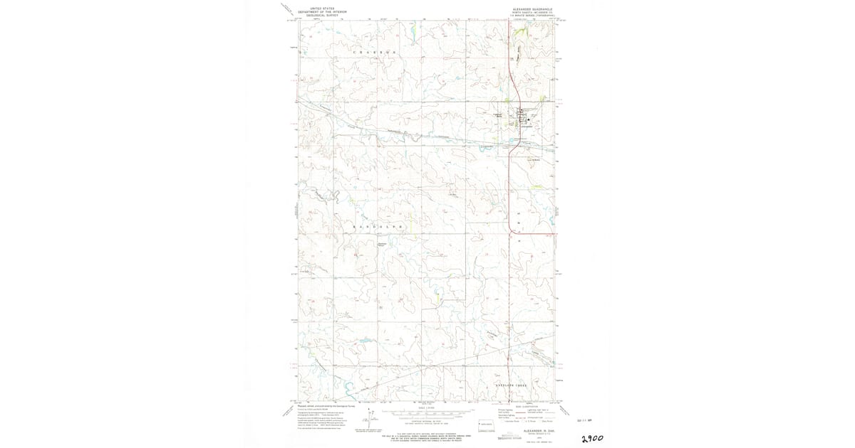 1972 Map of Alexander, ND — High-Res | Pastmaps