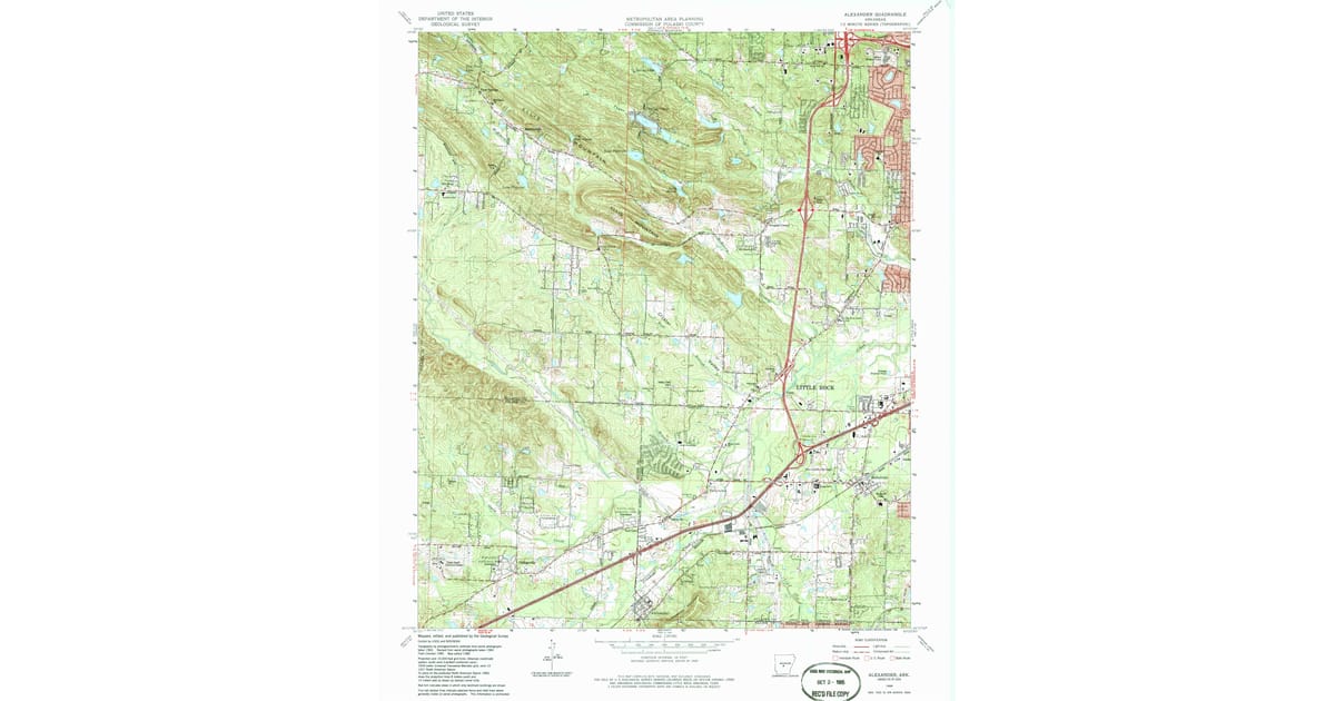 1986 Map of Alexander, AR — High-Res | Pastmaps