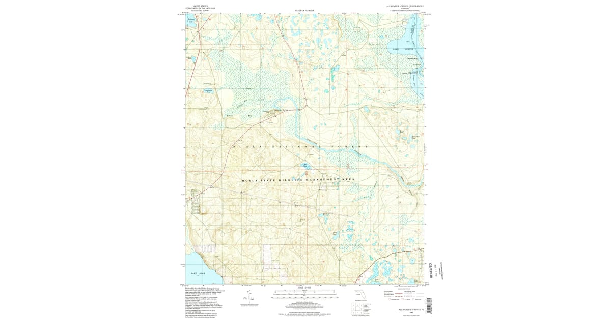 1994 Map of Alexander Springs, Lake County, FL — High-Res | Pastmaps