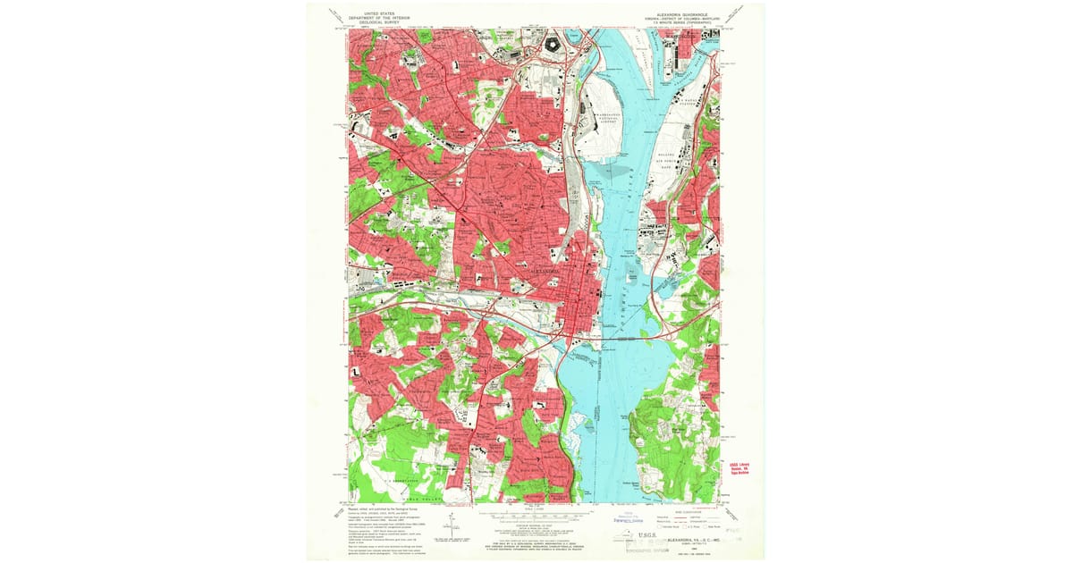 1965 Map of Alexandria, Arlington County, VA — High-Res | Pastmaps