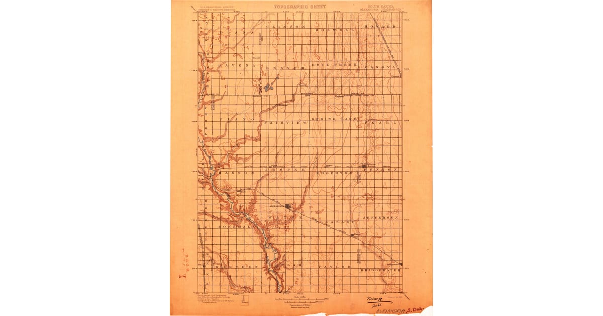 1899 Map of Alexandria, SD — High-Res | Pastmaps
