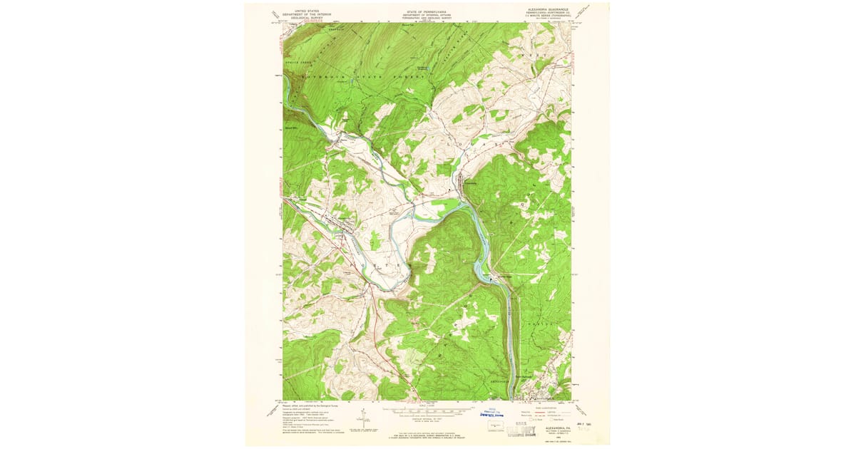 1963 Map of Alexandria, PA — High-Res | Pastmaps