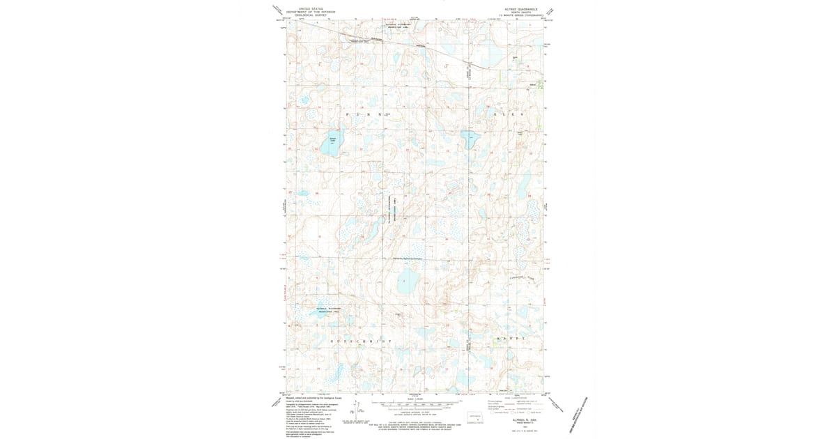 1983 Map of Alfred, Logan County, ND — High-Res | Pastmaps