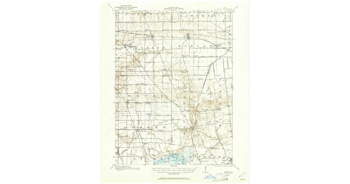 1913 Map of Alger, OH — High-Res | Pastmaps