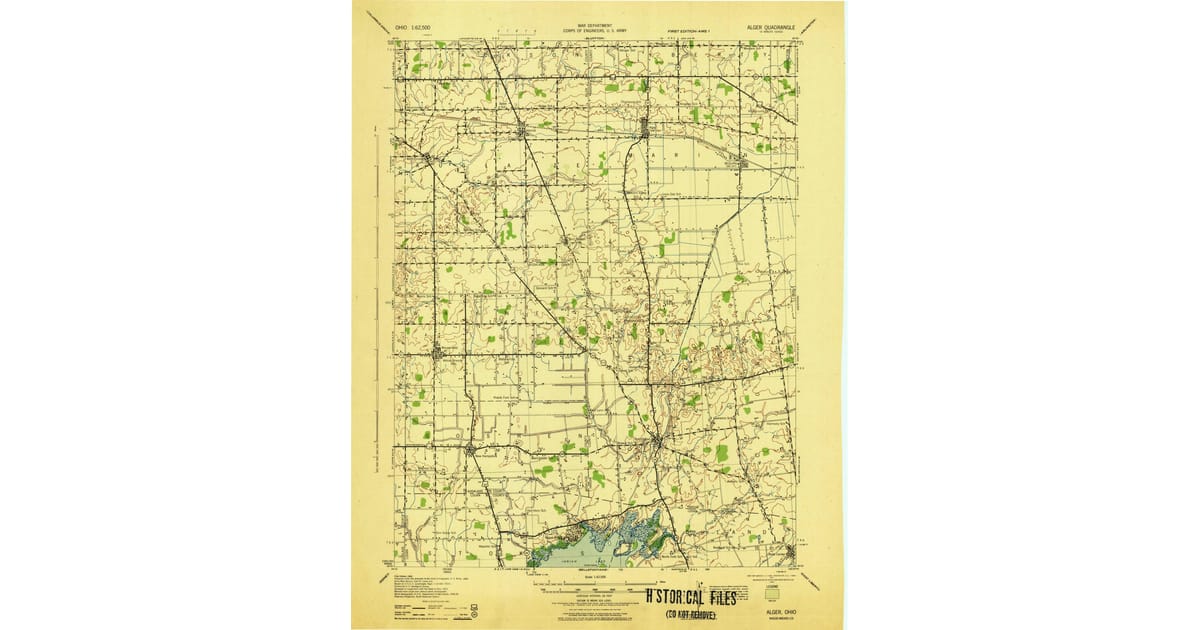 1943 Map of Alger, OH — High-Res | Pastmaps