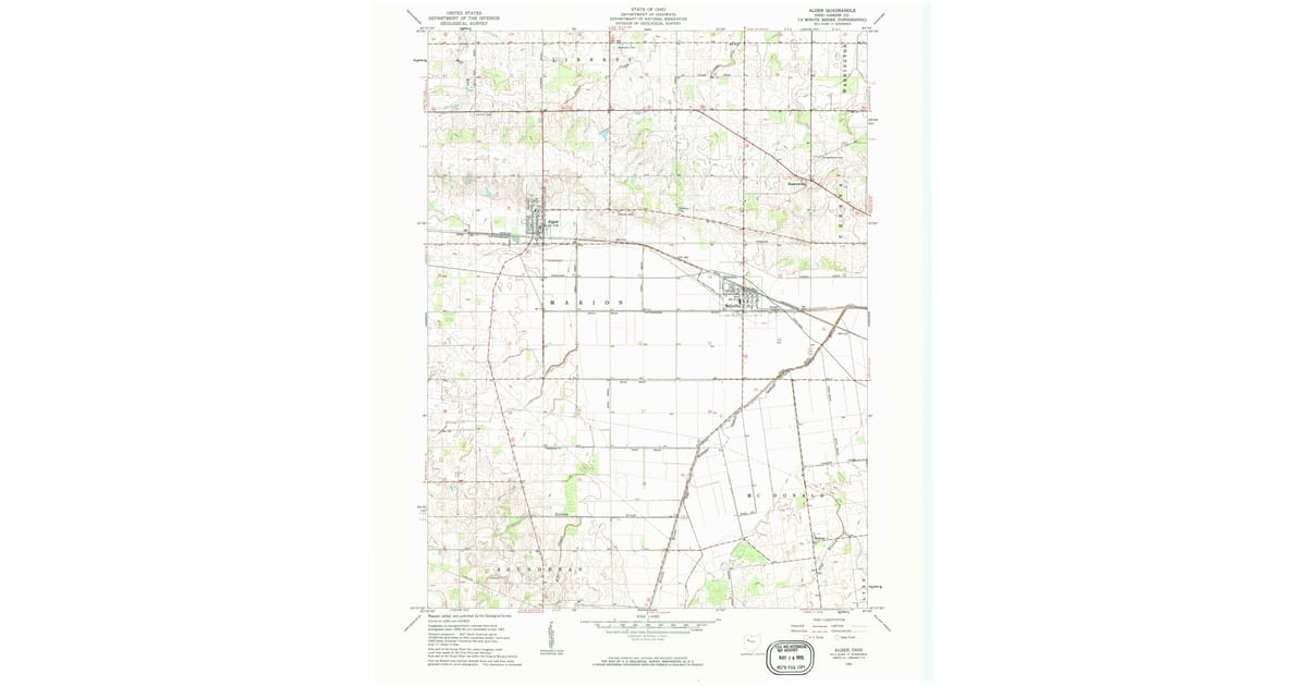 1961 Map of Alger, OH — High-Res | Pastmaps