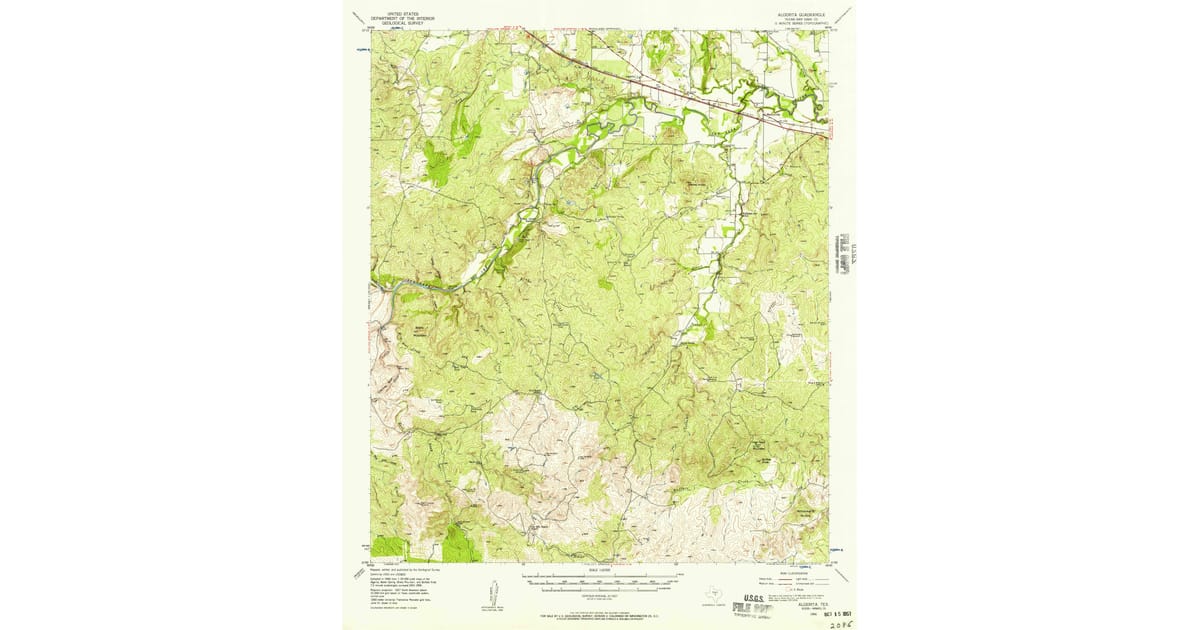 1956 Map of Algerita, San Saba County, TX — High-Res | Pastmaps