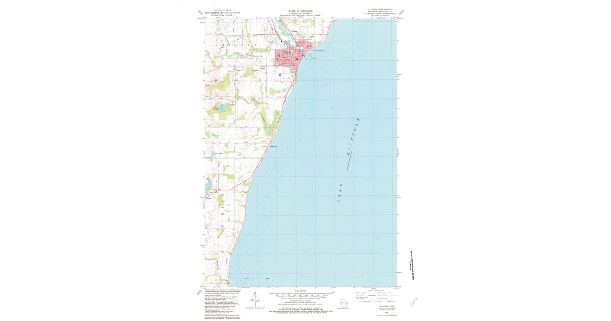 1982 Map of Algoma, WI — High-Res | Pastmaps