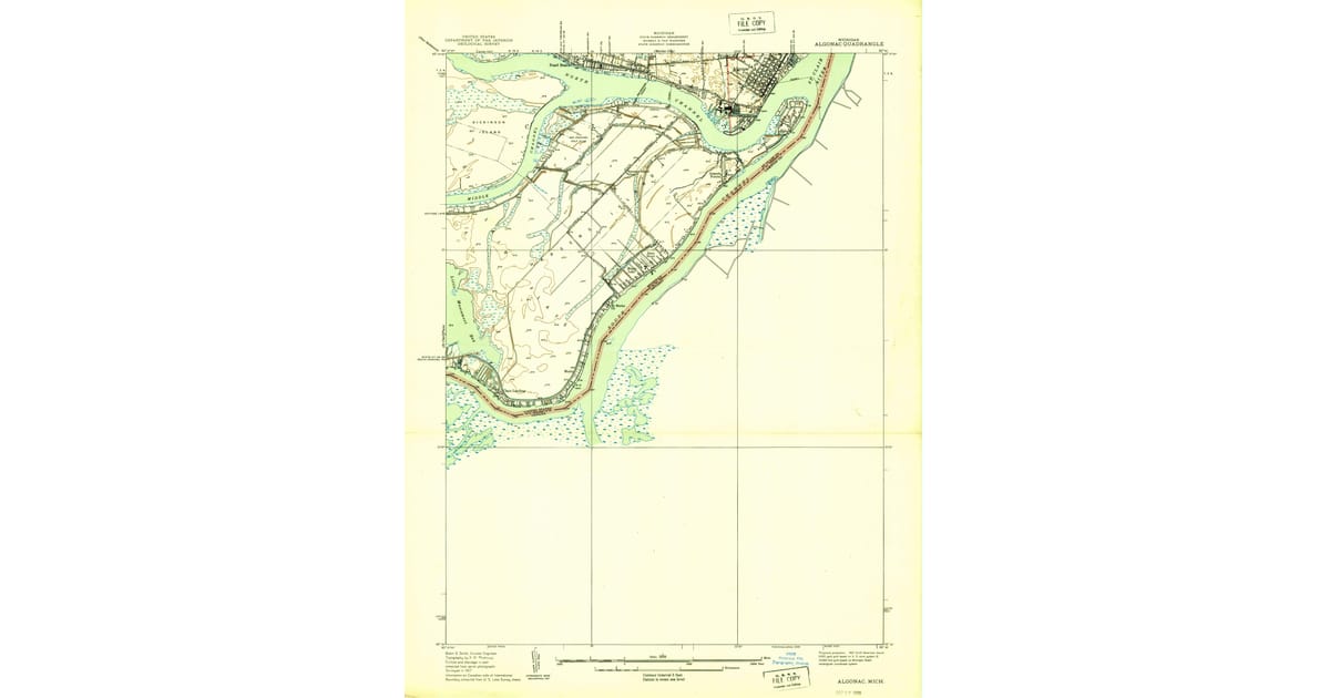 1939 Map of Algonac, MI — High-Res | Pastmaps