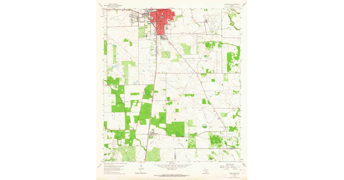 1963 Map of Alice South, Jim Wells County, TX — High-Res | Pastmaps